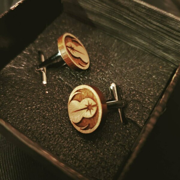 Star Wars Cufflinks - JEDI ORDER Logo - Maple Wood Mens Cuff Links - Etsy