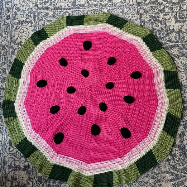 Watermelon Blanket PDF Crochet Pattern Summer Lap Food Blanket Rug - Etsy