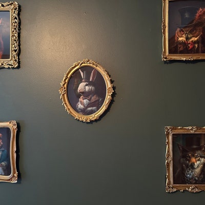 Gothic Portrait Victorian Bat Artwork, Bat Antique Oil Painting, Dark ...
