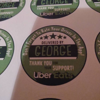 Personalized Uber Eats Labels Delivery Circle Stickers Food Delivery - Etsy