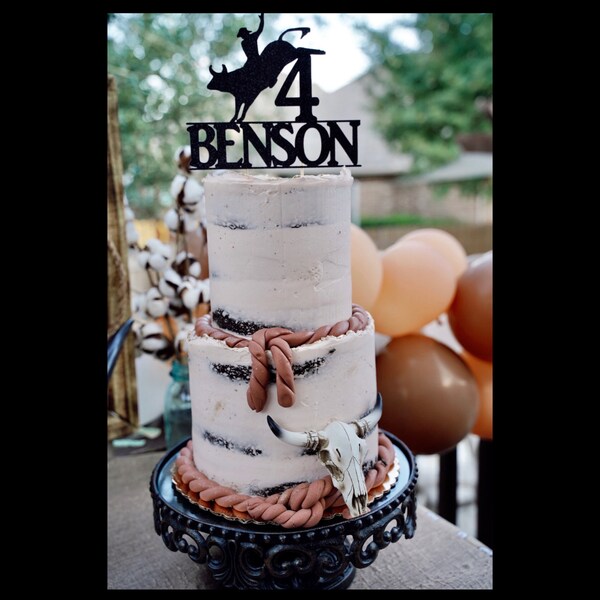 Cowboy Cake Topper | Bull Riding Cake Topper | Cowboy Birthday | Cowboy ...