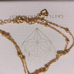 Duo Bead Chain Anklet Delicate Anklet Fine Beaded Chain Anklet Summer ...