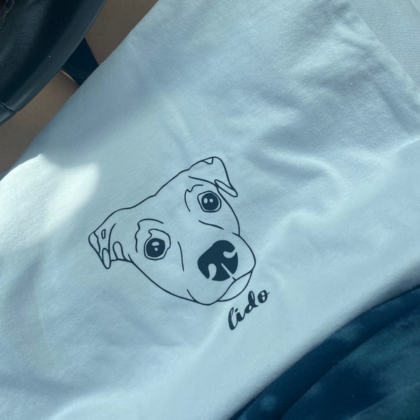 Custom Pet Face Personalized White T-shirt - Hand Drawn Customized - Etsy