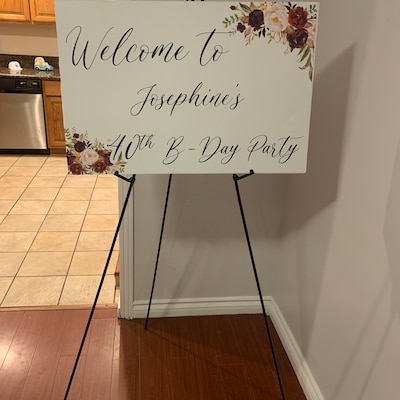 Large 65 Black Metal Easel Stand, Wedding Sign Tripod Stand ...