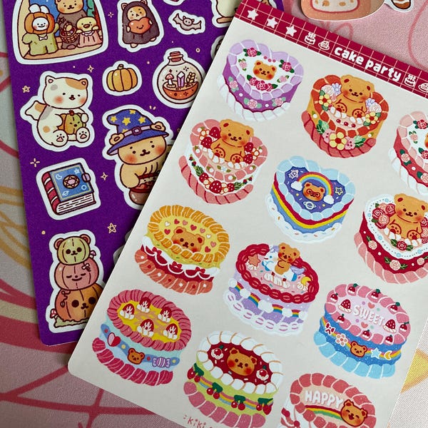 Cozy Bakery Sticker Sheet Cute, Kawaii, Aesthetic, Bear, Bread, Baking ...