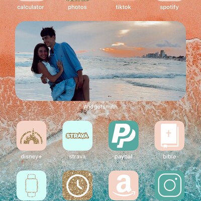 Bohemian App Icons Coral, Peachy, Teal, Sky Blue, Summer, Retro, Beach ...