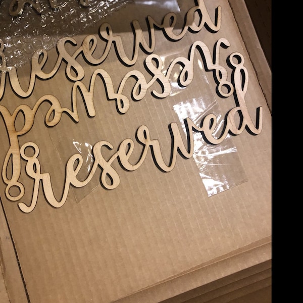 Birchwood Reserved Sign: Cursive Wedding Chair Decor (set of 2) - Etsy