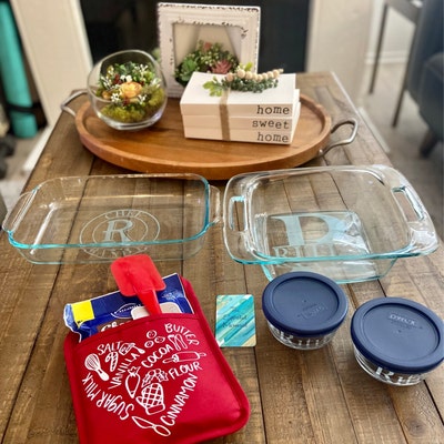 Personalized Etched Pyrex Baking Casserole Dish Wedding Bridal Shower ...