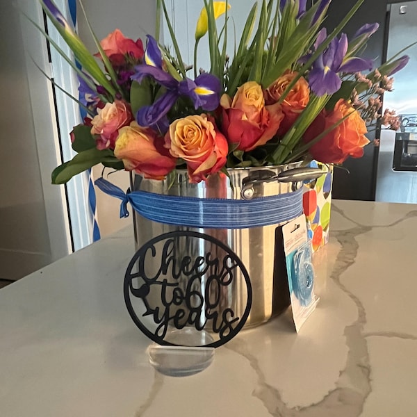 60th Birthday Table Sign Centerpiece Acrylic - Not Cardboard ...
