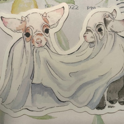Spooky Ghost Goat Sticker - Etsy