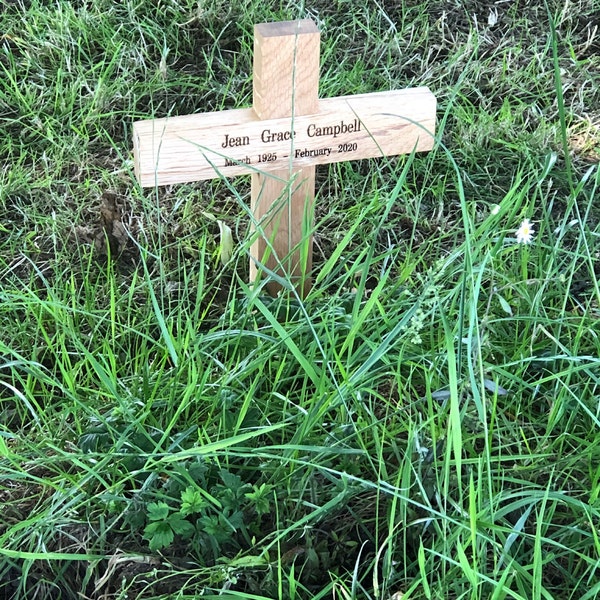 Oak Memorial Cross, Grave Marker, Grave Cross, Wooden Cross, Memorial ...