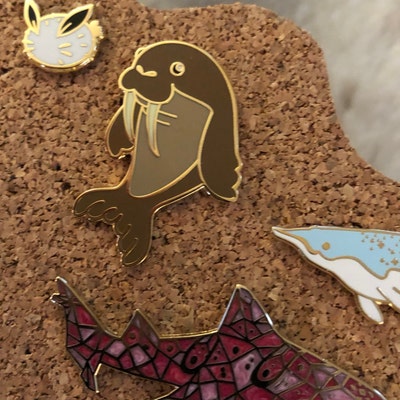 Sea Bunny Hard Enamel Mini Pin Gold, White, Black Bunny Rabbit Lapel ...