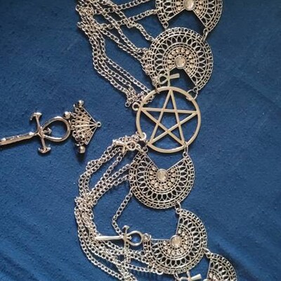 Triple Nosechain clean or Jusa Style Goth Gothic Occult Nose Jewelery ...