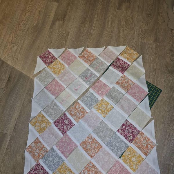 Baby Quilt Pattern PDF - Squares on Point With Sashing - Diamond Layout ...
