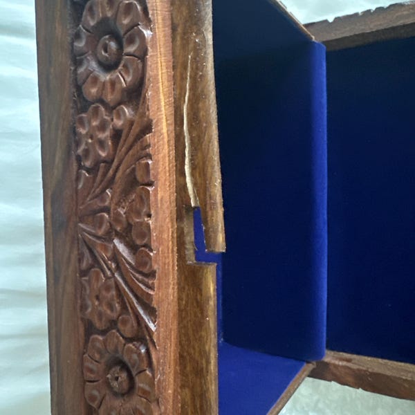 Handmade Large Jewelry Box. Secret Lock | Flower Jewelry Travel Case ...