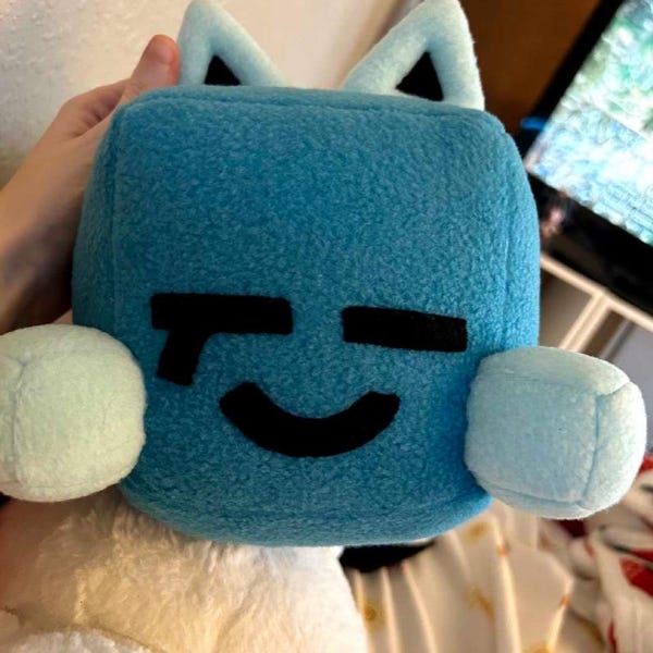 Big Cube Plush Toy – JSAB Inspired, Handmade Blue Fleece Plushie - Etsy