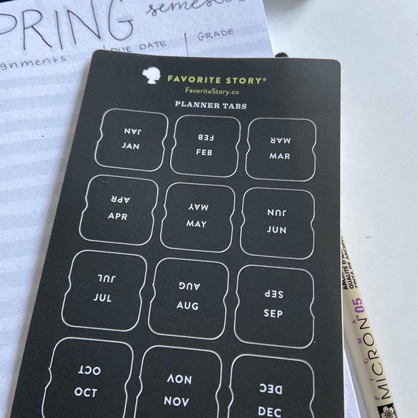 Planner Tabs, Set of 12 Planner Stickers | Monthly Divider Tabs ...