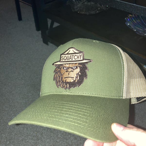 Bigfoot Squatchy Retro Trucker Hat | Snapback Cap | for Sasquatch and ...