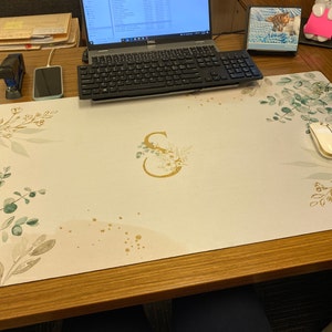 Gingham Desk Mat Personalized Desk Pad Pink Keyboard Mat - Etsy