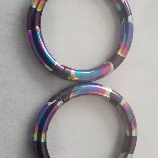 Titanium ASTM F136 Anodised "eerie" Oil Slick Style Clicker 0.8-1.6mm ...