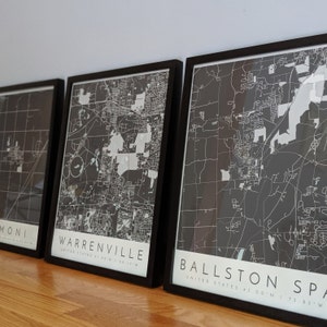 Personalized Map Print, Set of Three, Map Prints, Custom Locations ...