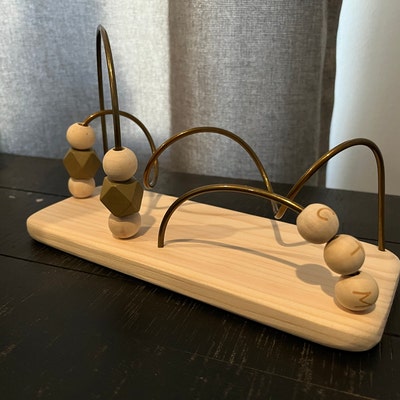 4 Ring-personalized Rainbow Abacus, Nursery Decor Bohemian, Abacus ...