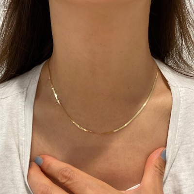 14K Gold Necklace, 14K Gold Chain, Solid Gold Necklace, Solid Gold ...