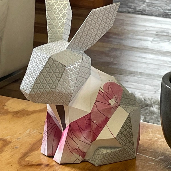 Rabbit Paper Model , Bunny Paper Model ,papercraft , DIY , Low Poly ...