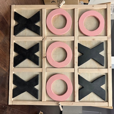Giant Wood Tic Tac Toe Board Game Easel Stand Tall at 24in X 24in ...
