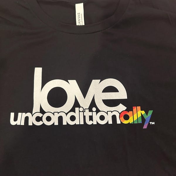 Bisexual Ally "love Unconditionally" Unisex T-shirt | LGBTQ+ Support ...