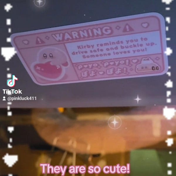 Affirmation Cute Car Warning Sticker | Car Decal, Airbag Label, Pink ...