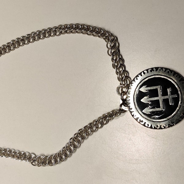 Black Metal Trident Pendant Lucifer Thelema Necklace , Satanic Dark ...