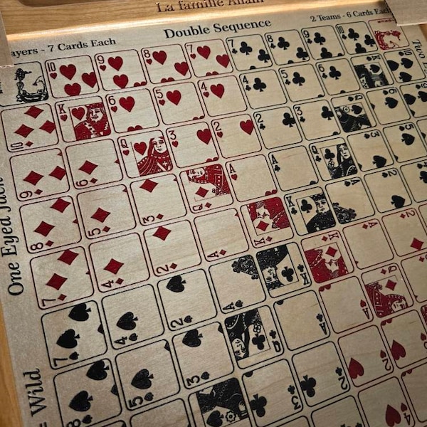 Engraved and Painted Sequence Game Board - Etsy