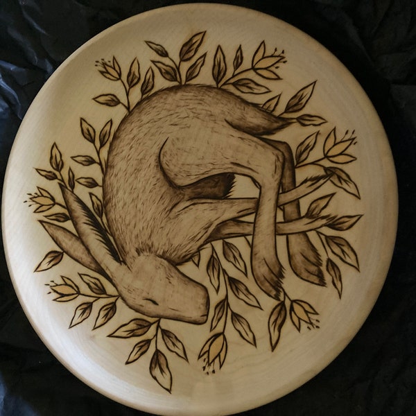 Pyrography Natural Tree Art, Handmade Wall Hanging Decoration or Altar ...