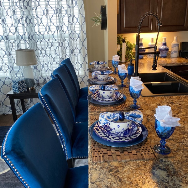 26x26 Euro Sham/ Blue Euro Sham/ Decorative Pillows/ Blue Pillow Cover ...