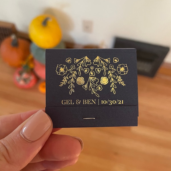 Personalized Matchbooks Custom Roses Design - Wedding Favor Matches ...