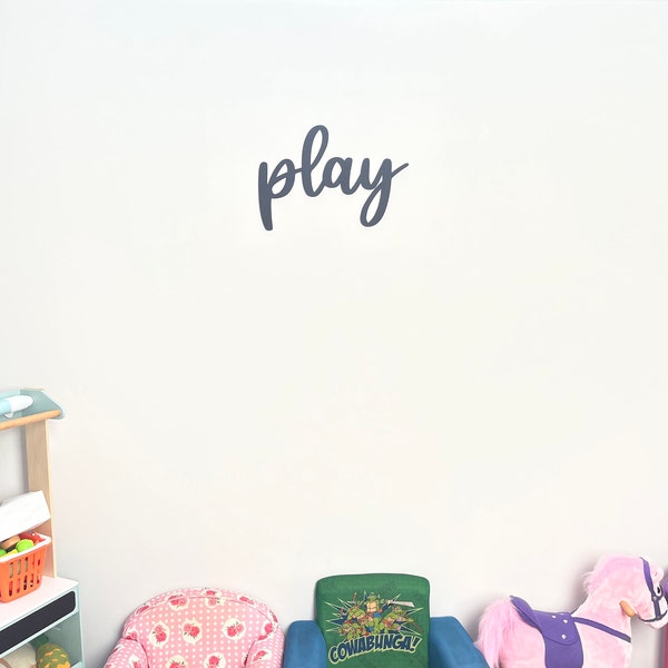 Play Word for Playroom Nursery Decor Sign | Kids Room Wall Decor ...