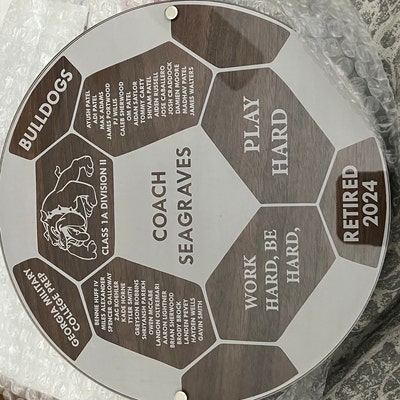 Personalized Wood Acrylic Soccer Coach Plaque, Gift for Soccer Coach ...