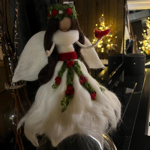 Brigid Goddess , Pagan Tree Topper, Imbolc Wool Figurine. - Etsy
