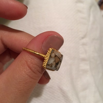 Buy Copper White Calcite Square 10mm Micron Gold Plated 925 Online in ...