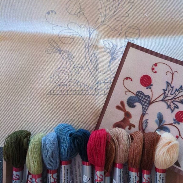 Rabbit Summer Crewel Embroidery Kit: Advanced Crewelwork With Linen ...