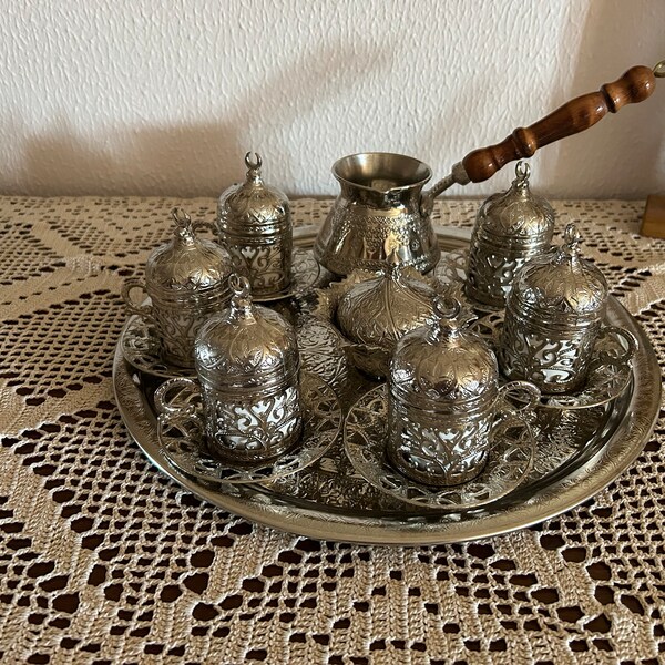 Handmade Turkish Copper Coffee Pot, Turkish-greek-arabic-moroccan ...