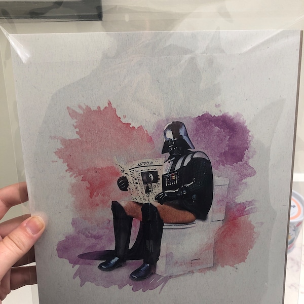 Spa Wars BATHROOM Art, VADER on Toilet, Spa Wars Bathroom Decor - Etsy