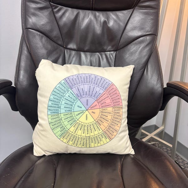Feelings Wheel Pillow, Emotion Wheel Pillow, Therapist Pillow ...