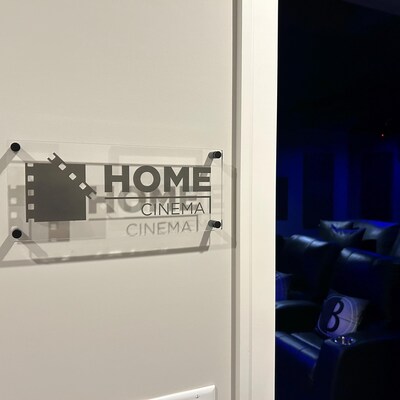 Dolby Atmos Home Theatre Signs Signage Cinema Decor Laser Router Gold ...