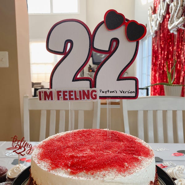 Feeling 22 Cake Topper Customizable Name - Etsy