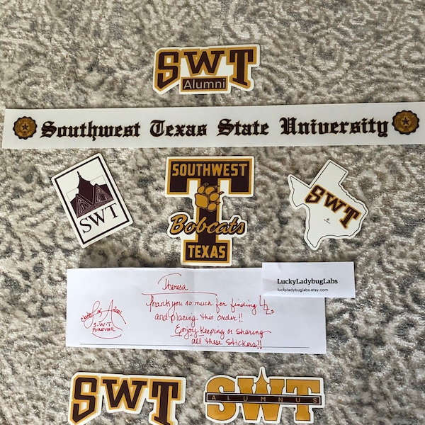 Southwest Texas State University--clear Letter Logo (SWT) Decal - Etsy