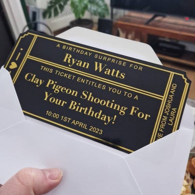 Personalised Foiled Golden Ticket, Personalised Token, Surprise Gift ...