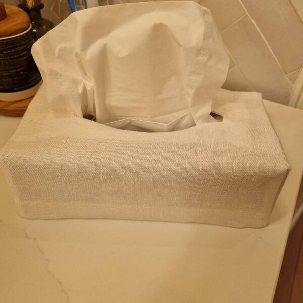 Pure White Linen Tissue Box Cover. Minimalist Home Decor. - Etsy