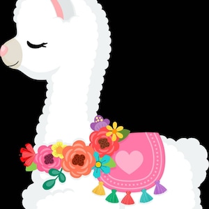 Darling Llamas Decorated Llama Clipart Alpaca Clip Art Digital Download ...